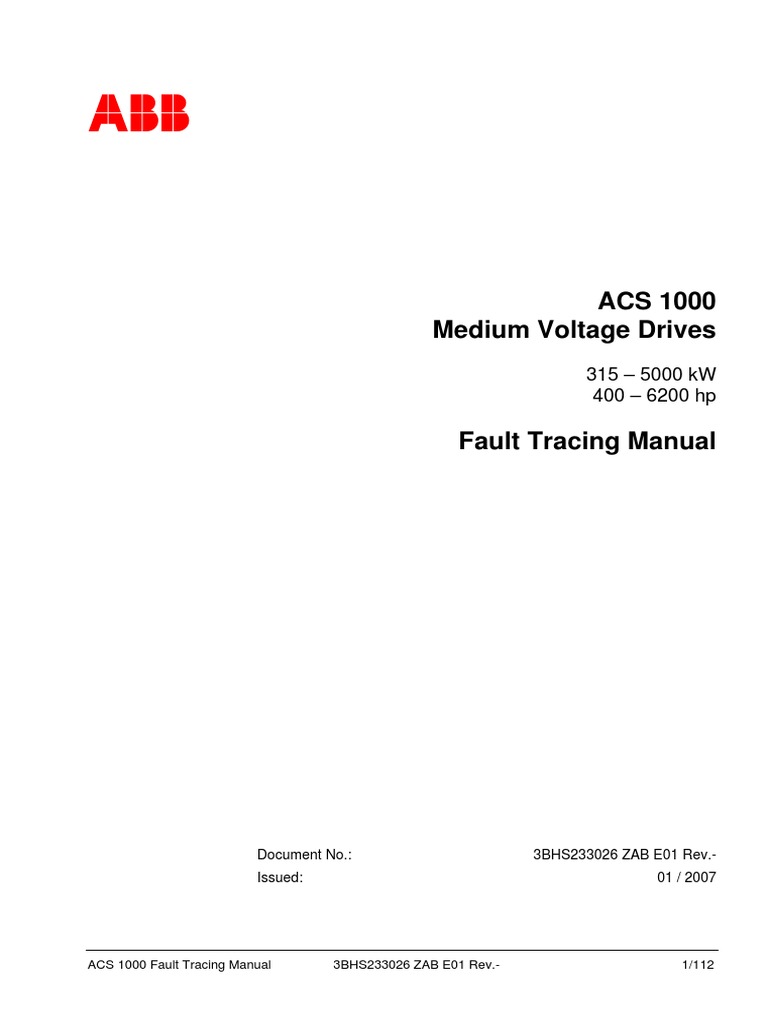 ACS 1000 Medium Voltage Drives: 315 - 5000 KW 400 - 6200 HP | PDF ...