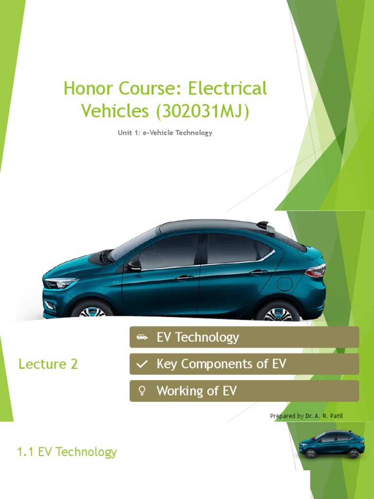 EV - E-Vehicle Technology - Introduction - Unit 1 | PDF | Transmission ...