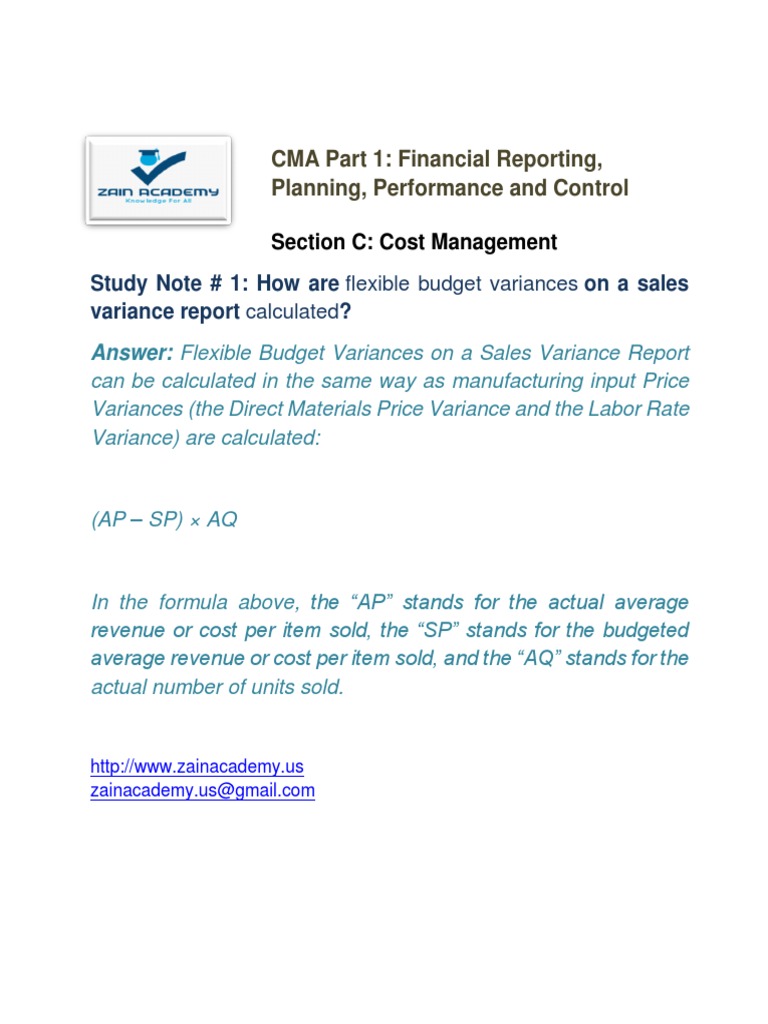 CMA Part 1 - Section C | PDF | Return On Investment | Cost Accounting