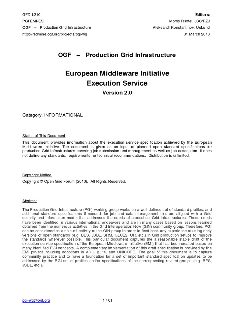 GFD 210 | PDF | Server (Computing) | Xml Schema