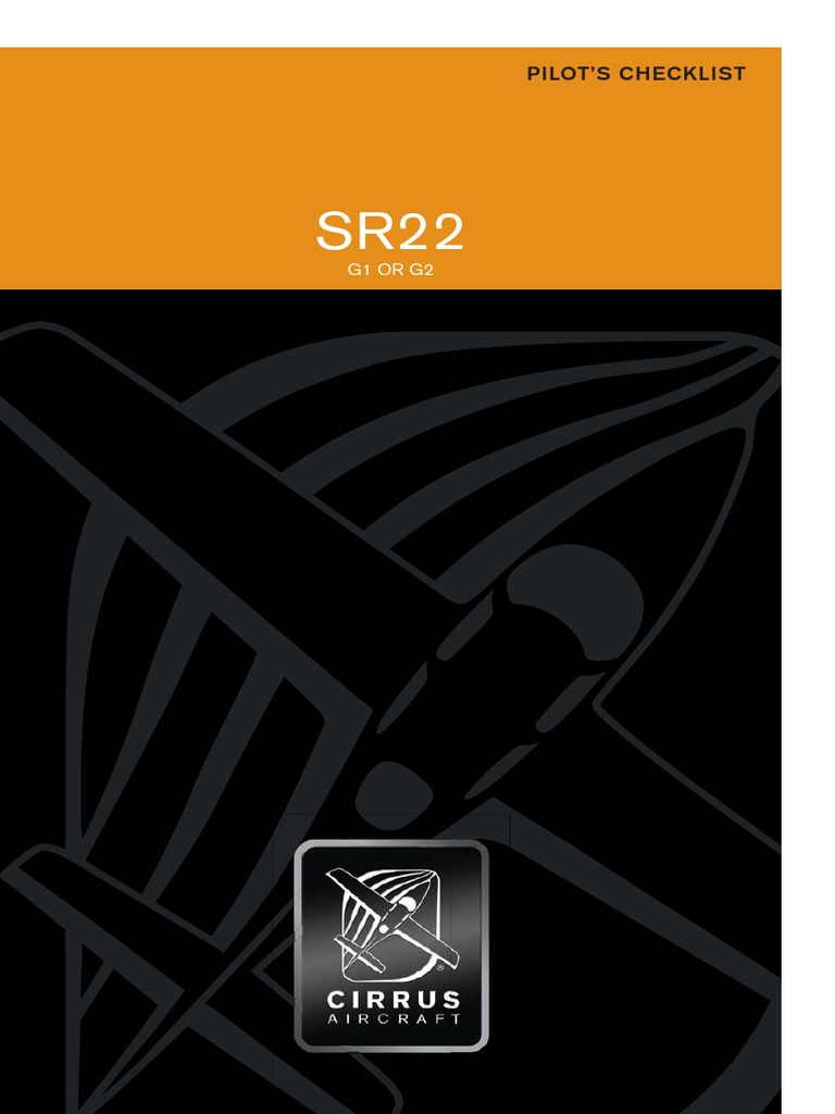 Cirrus SR22 (G1 or G2 Avidyne) Pilot's Checklist | PDF | Takeoff | Flap ...