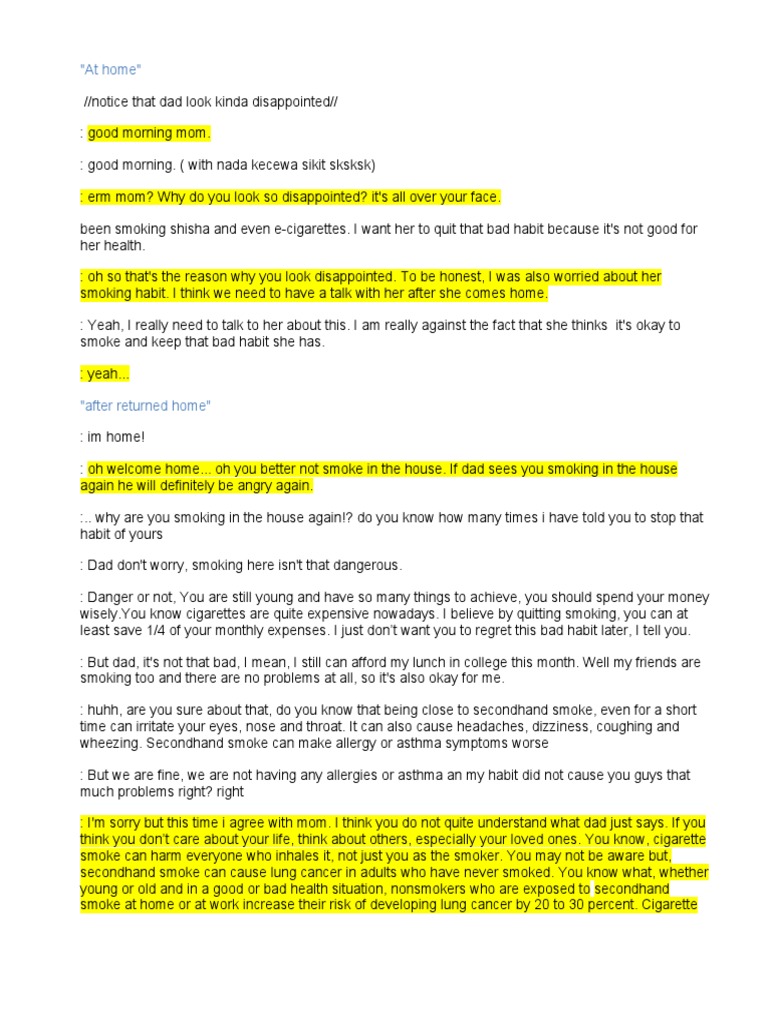 Script Roleplay | PDF | Smoking | Asthma