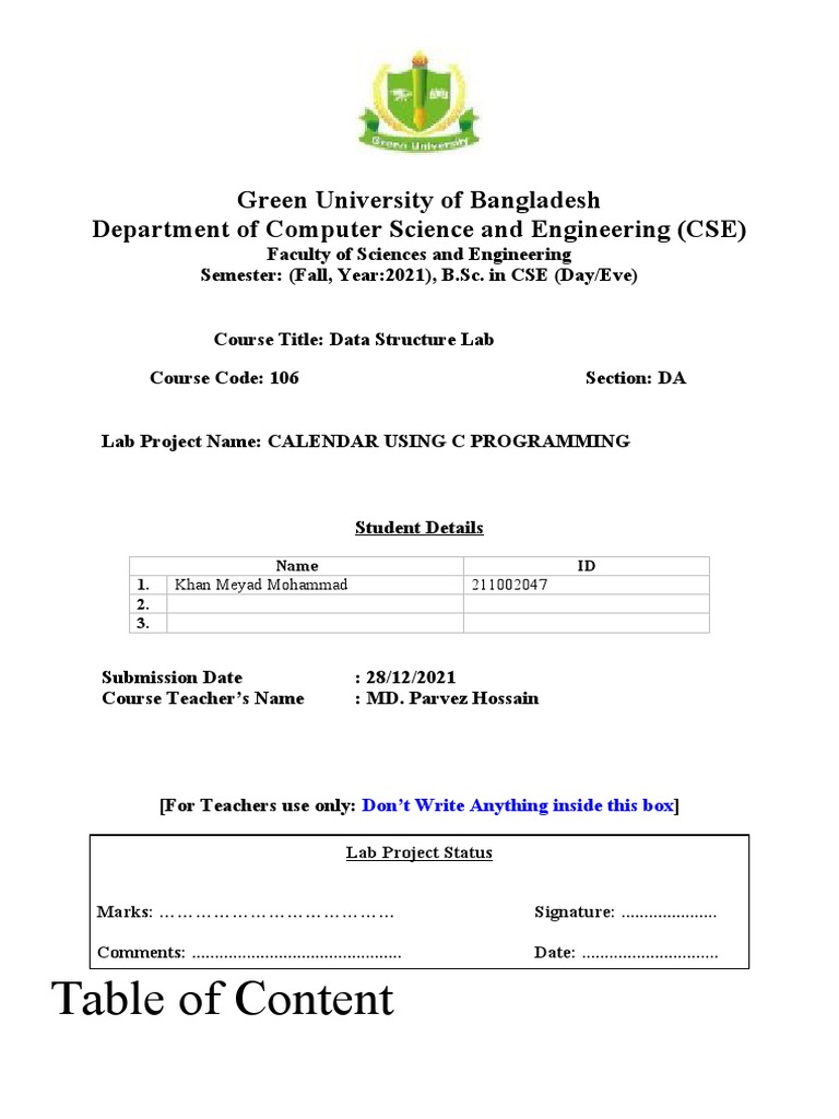 Lab Project Template - CSE | PDF | Computer Science | Computing