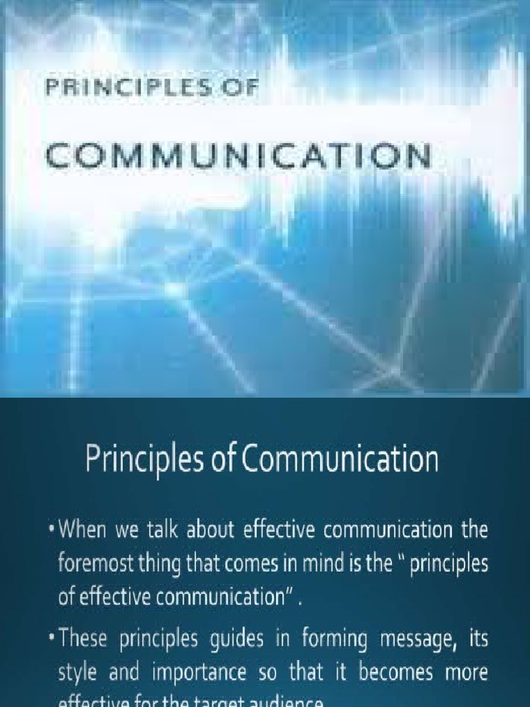 Principles of Effective Communication | PDF | Communication | Nonverbal ...