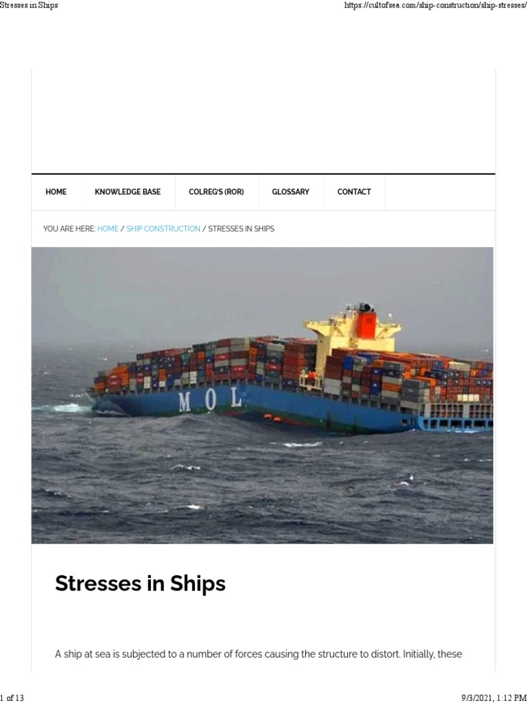 Stresses in Ships | PDF | Ships | Stress (Mechanics)