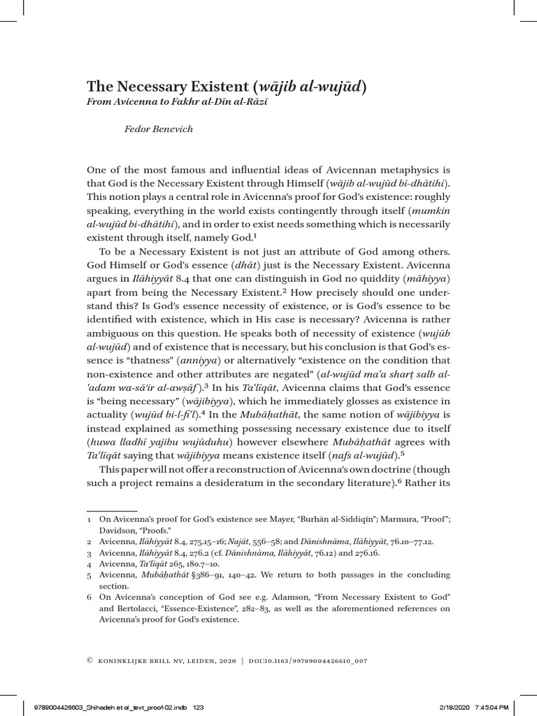 The Necessary Existent Wajib Al Wujud FR | PDF | Existence | Philosophy