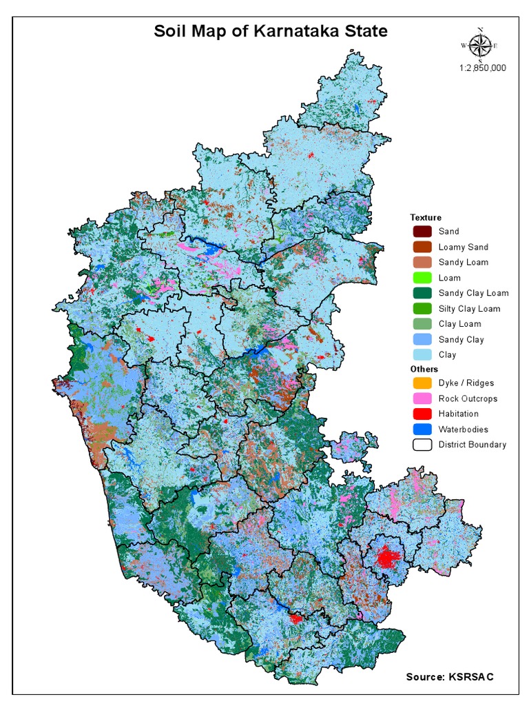 Karnataka Soil Types and Distribution Map | PDF