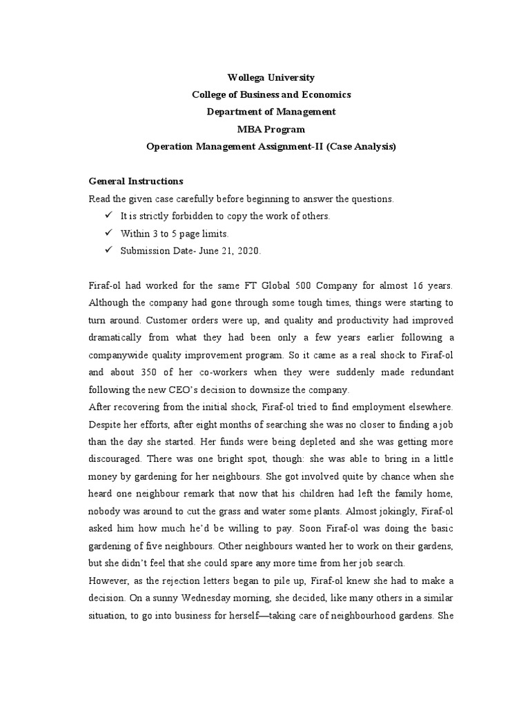 Operation Management Assignment-II | PDF | Economies