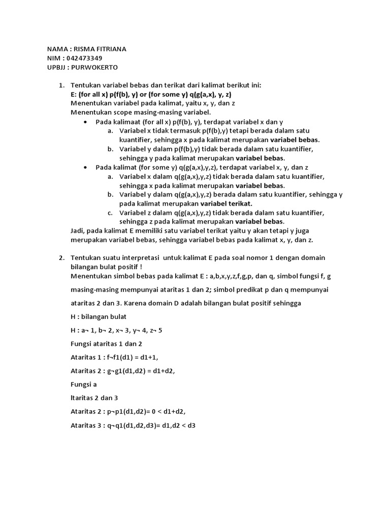 Diskusi 6 LOGIKA INFORMATIKA | PDF