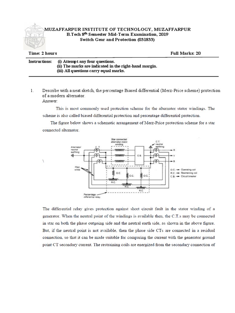 Diff Protection For Transformer | PDF | Transformer | Relay