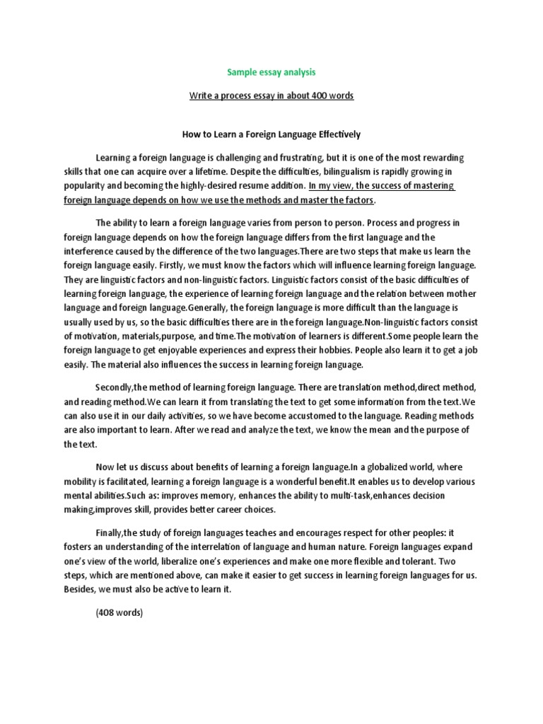 Sample Process Essay | PDF | Foreign Language | Learning