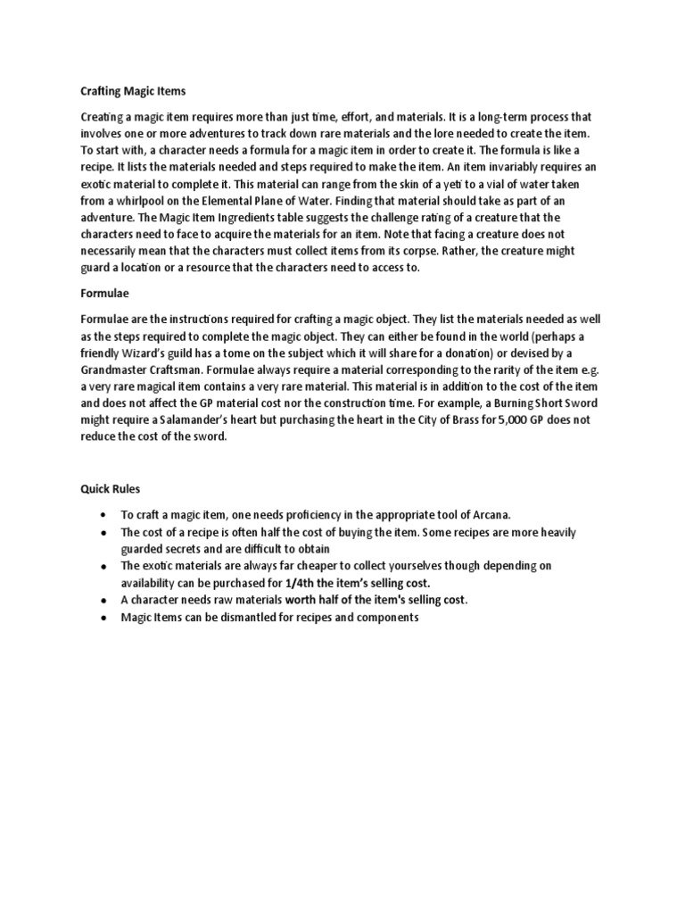 Crafting Magic Items | PDF