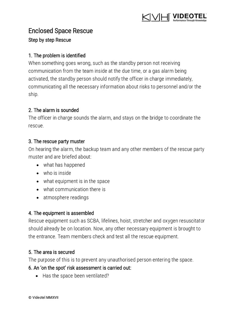 Enclosed Space Rescue | PDF | Personal Protective Equipment ...