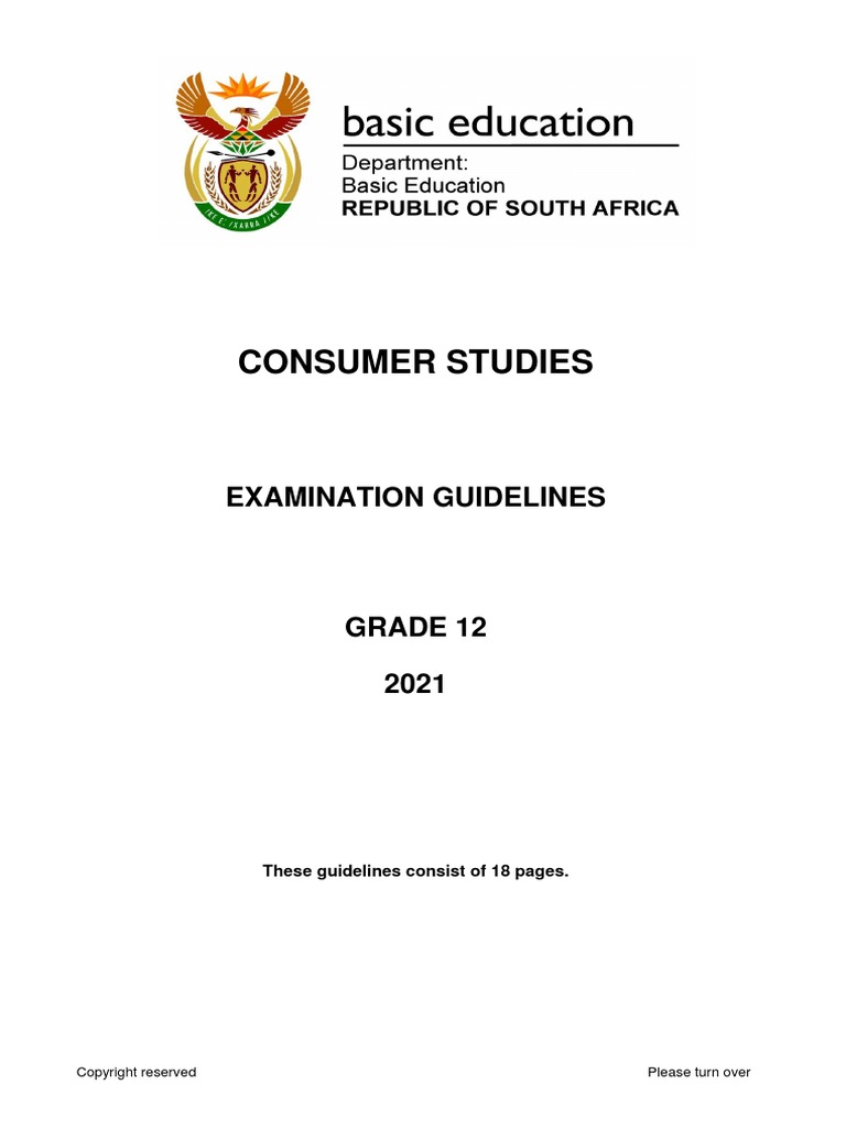 Consumer Studies GR 12 Exam Guidelines 2021 Eng | PDF | Foods | Question