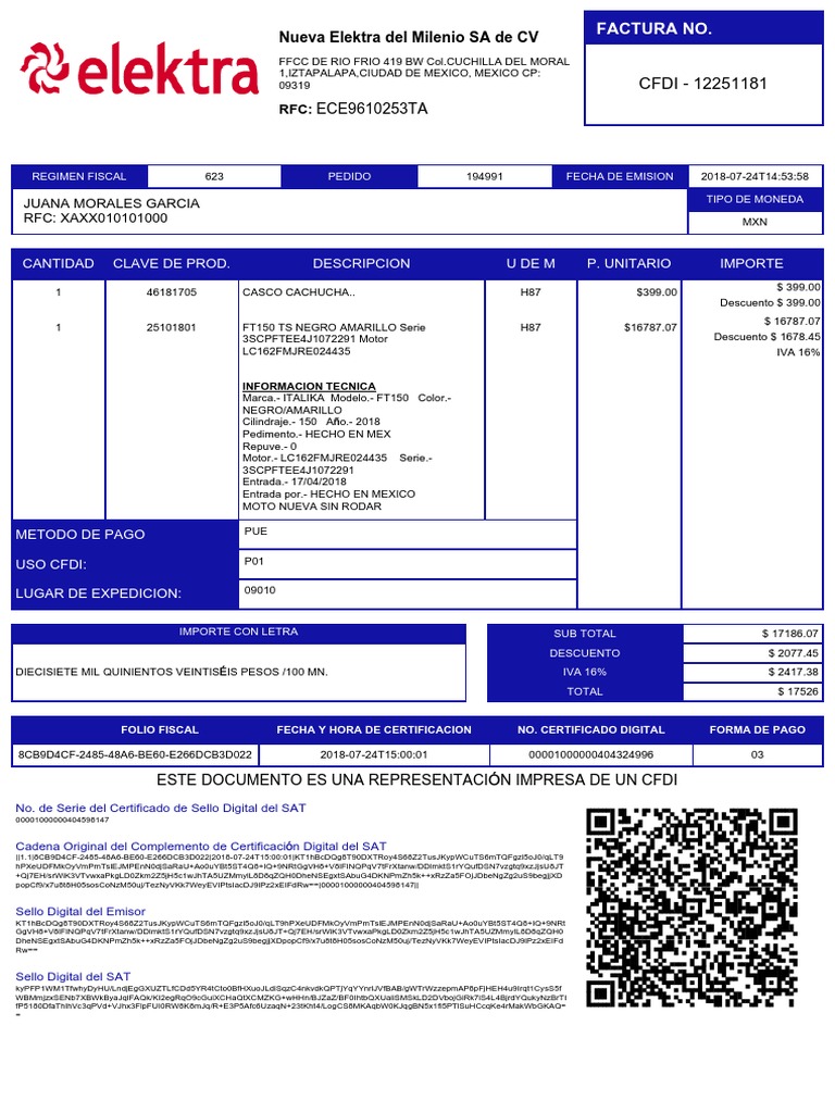 Factura de Moto | PDF