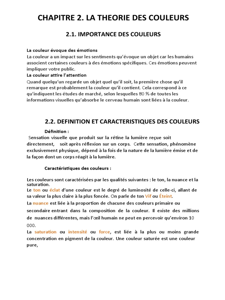 Comprendre la théorie des couleurs | PDF | Couleur | Rouge