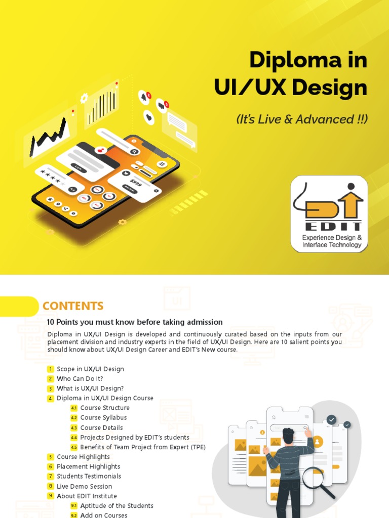 Diploma in UI/UX Design: (It's Live & Advanced !!) | PDF | Mobile App ...