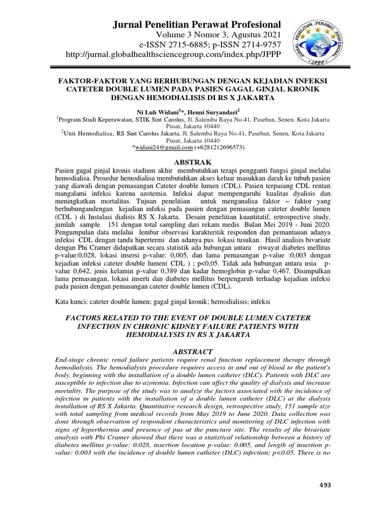 Faktor Risiko Infeksi CDL pada Pasien HD | PDF