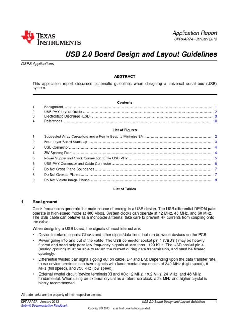 USB 2.0 Board Design and Layout Guidelines: Application Report ...