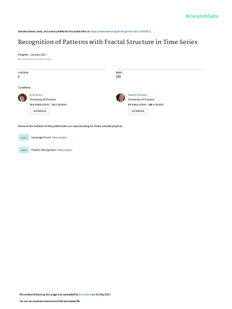 Recognition of Patterns With Fractal Structure in | PDF | Cognition ...