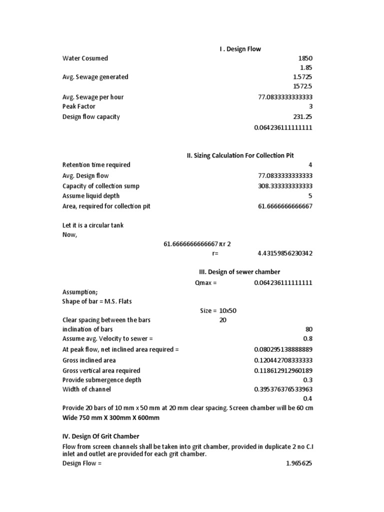 STP Design Calculation | PDF | Water Supply | Environmental Science