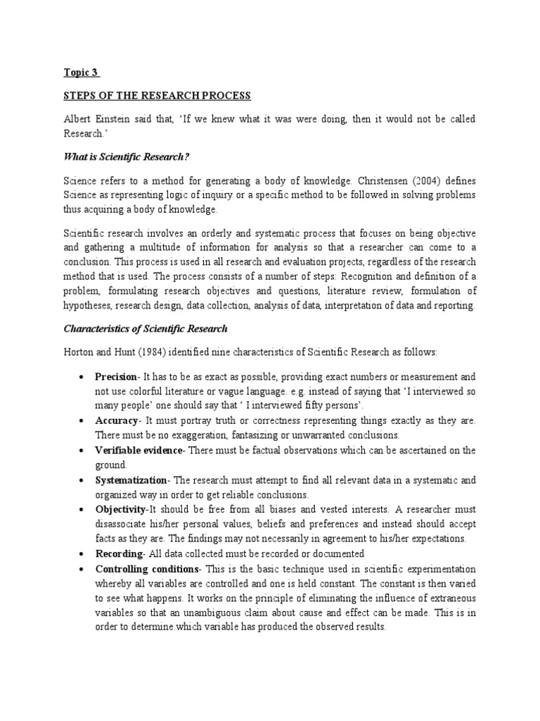Topic 3 Research Process | PDF | Hypothesis | Scientific Method