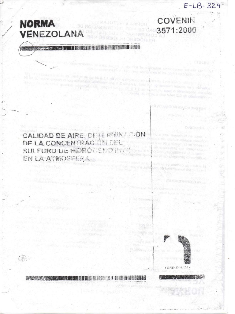COVENIN 3571 Sulfuro de Hidrógeno-Compressed | PDF