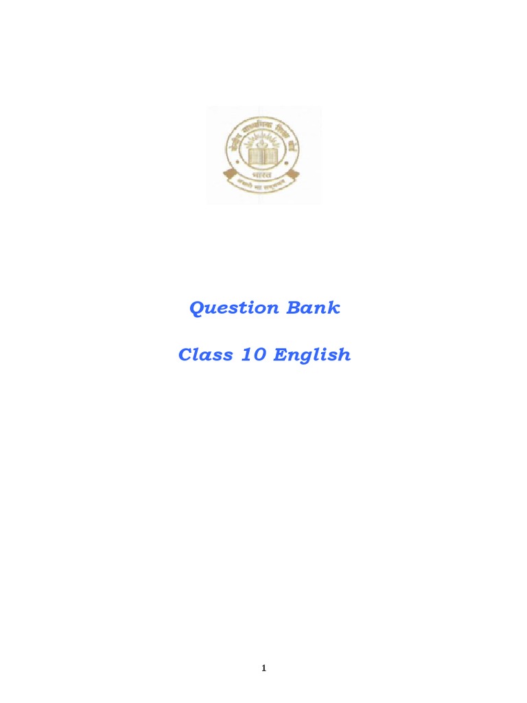 Question Bank Class 10 English | PDF