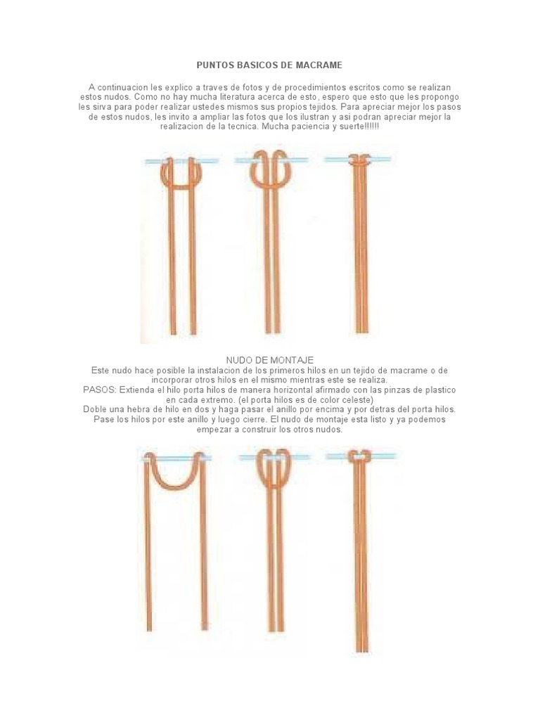 Puntos Basicos de Macrame | PDF