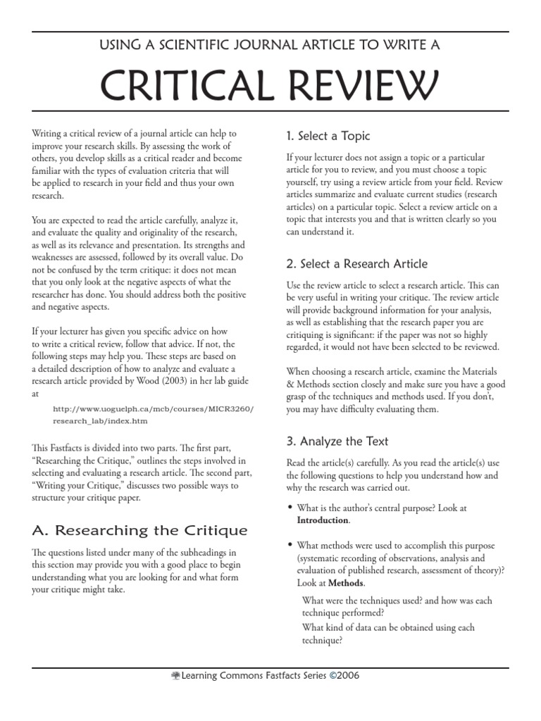 Critical Review | PDF
