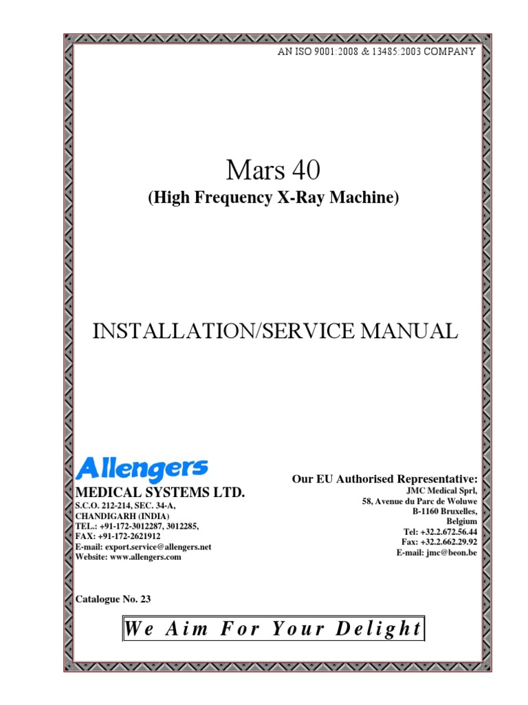 Mars 40: Installation/Service Manual | PDF | Relay | Radiography