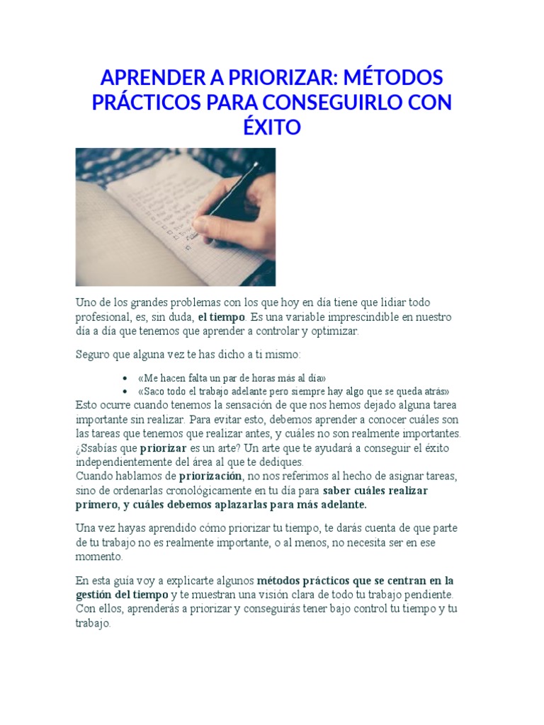 Aprender A Priorizar | PDF