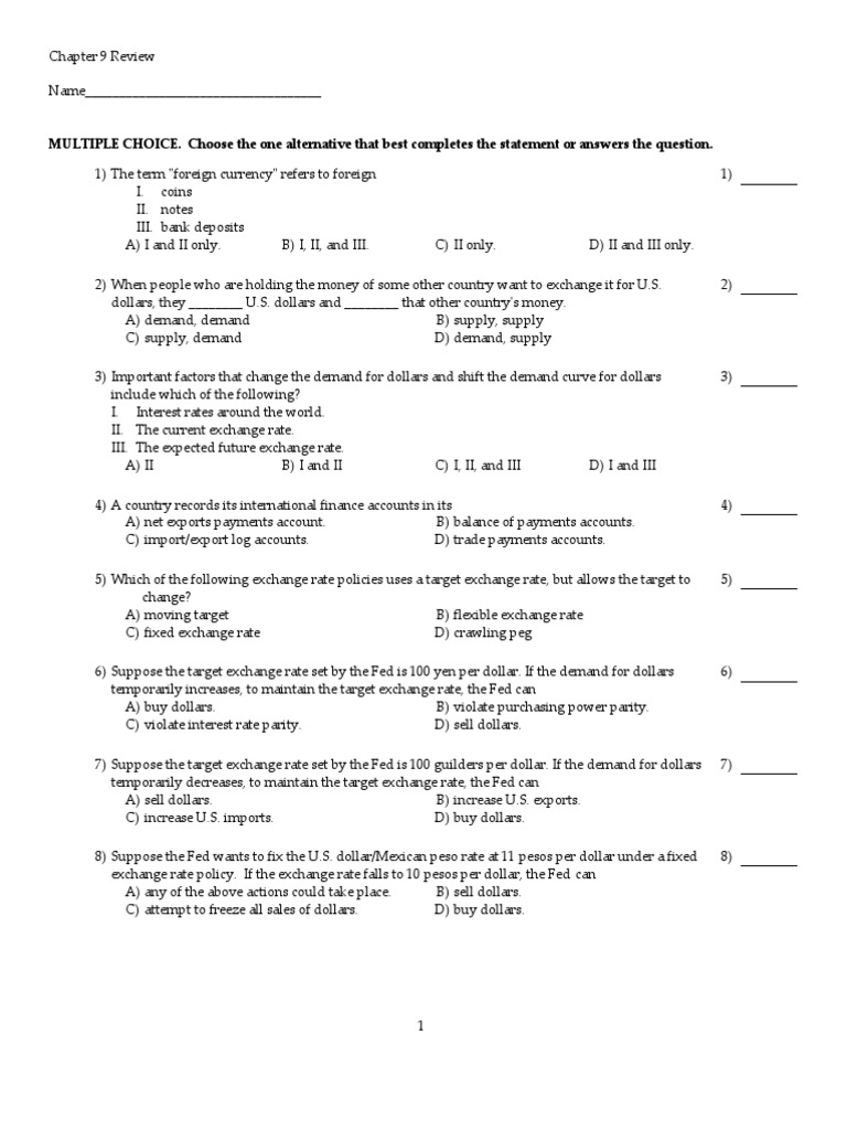 Chapter 9 Review | PDF | Current Account | Government Budget Balance