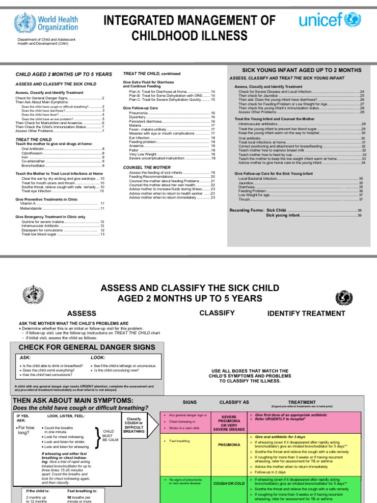 WHO IMCI Chart Booklet - Standard (2008) | PDF