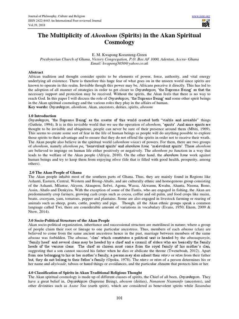 Akan Spiritual Cosmology & Spirits | PDF | Deities | God
