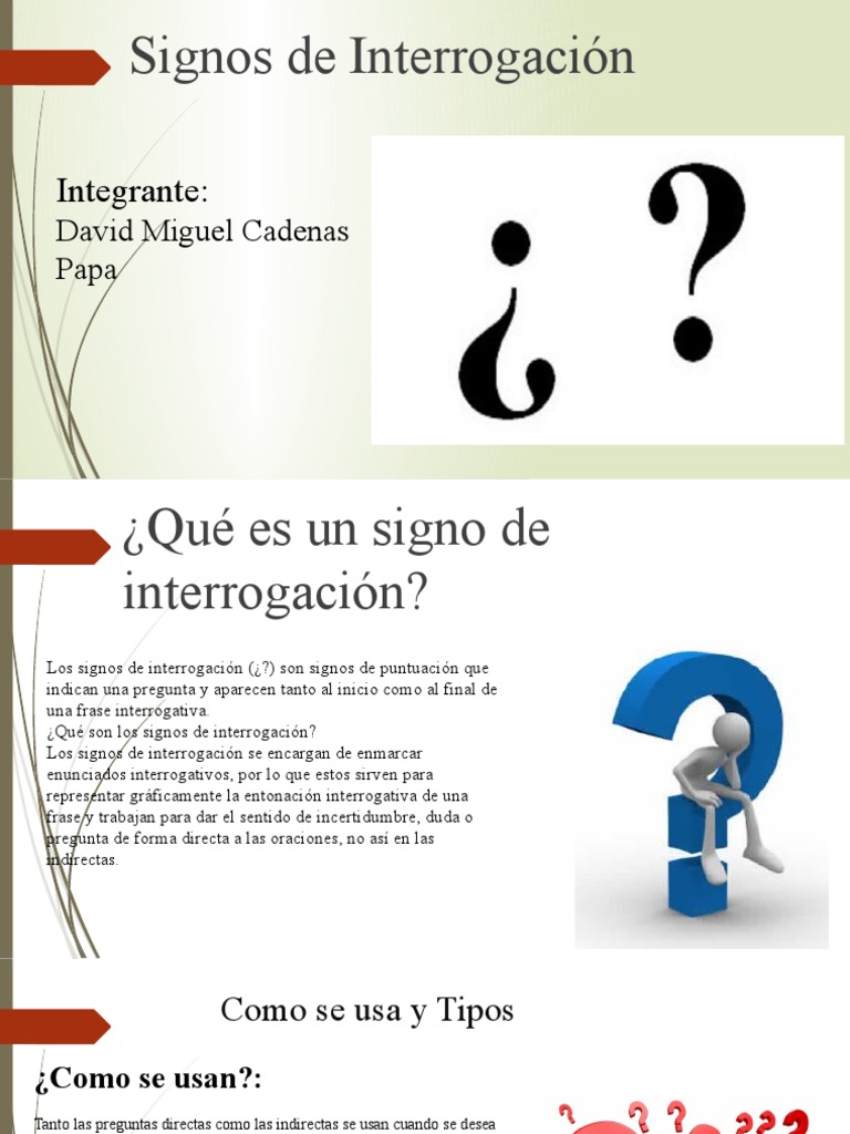 Signo de Interrogación | PDF | Oración (Lingüística) | Puntuación