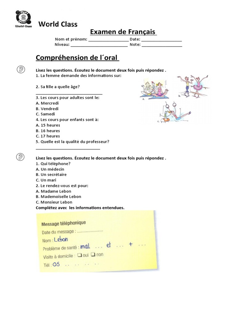 French Test 2 | PDF | Arts du langage et discipline