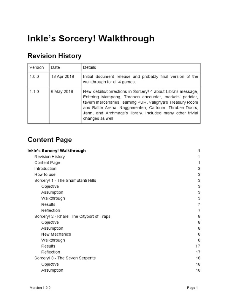 Inkle Sorcery Guide v1.10 | PDF