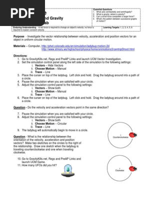 Ucm Gravity Worksheet Answers Section: UNIT 21: PROJECTILE AND UNIFORM