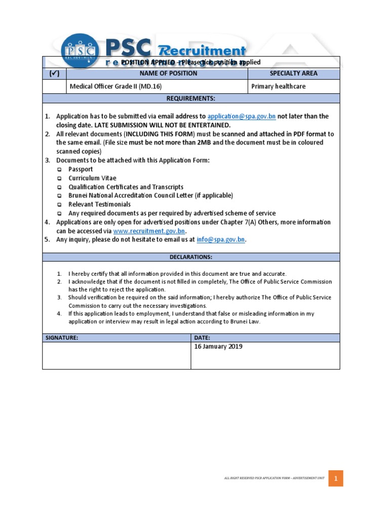 PSC Application Form (Non-Registered) - Doctor Bagja | PDF | Indonesia ...
