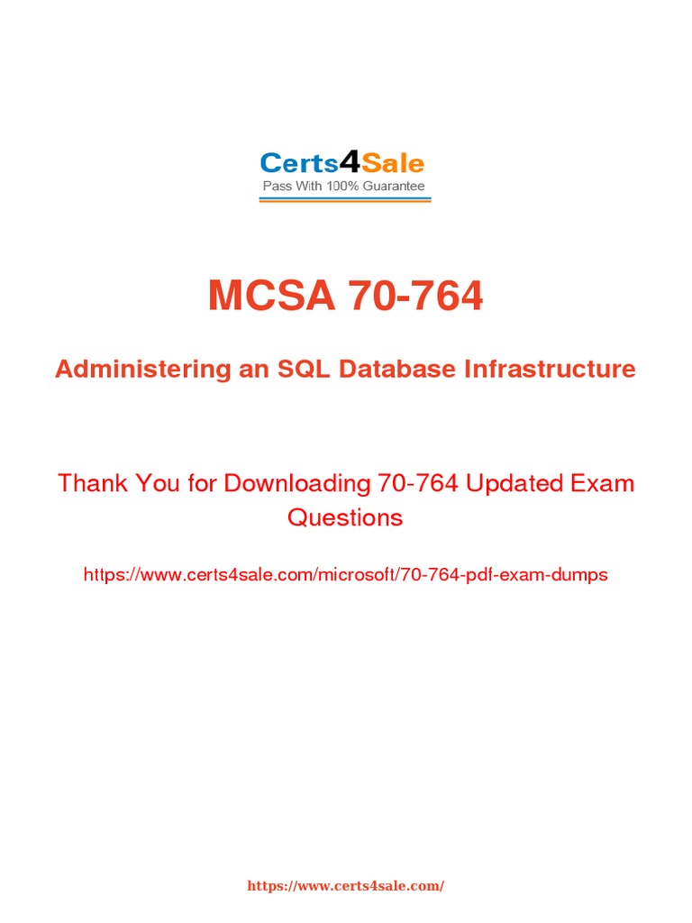 MCSA 70-764: Administering An SQL Database Infrastructure | PDF | Databases | Microsoft Sql Server