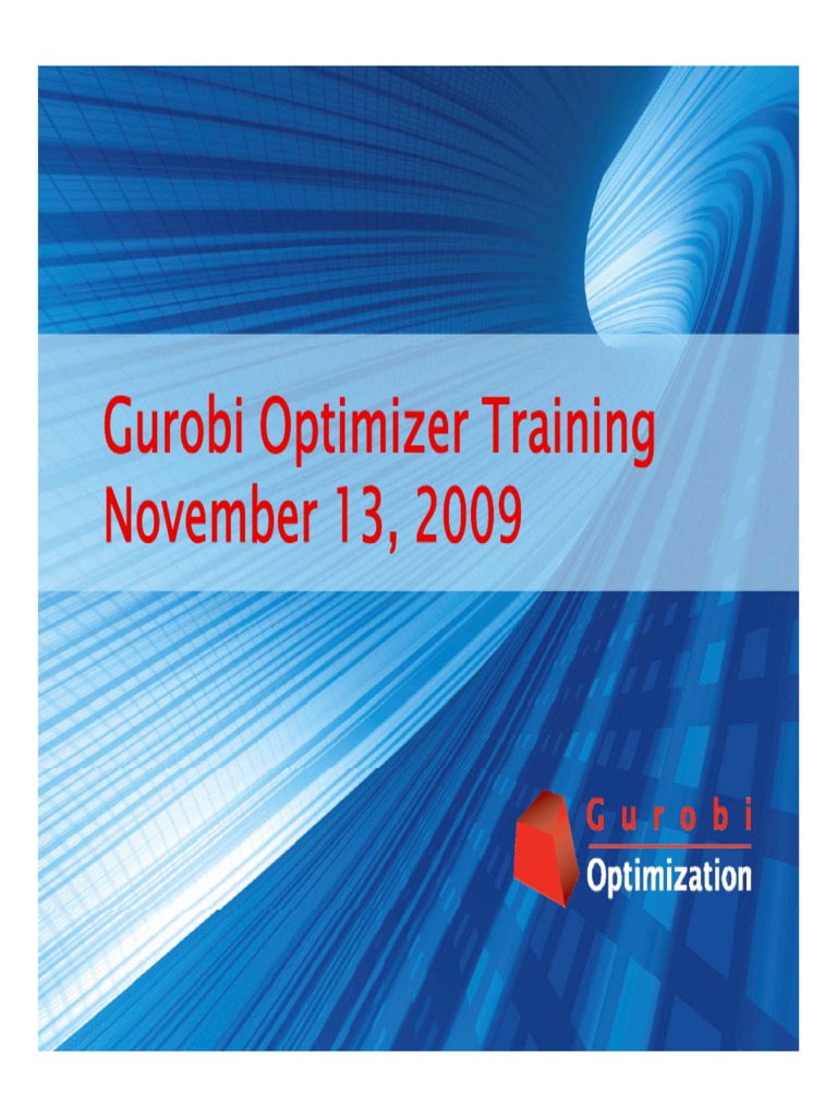 Gurobi Training | PDF | C++ | Mathematical Optimization