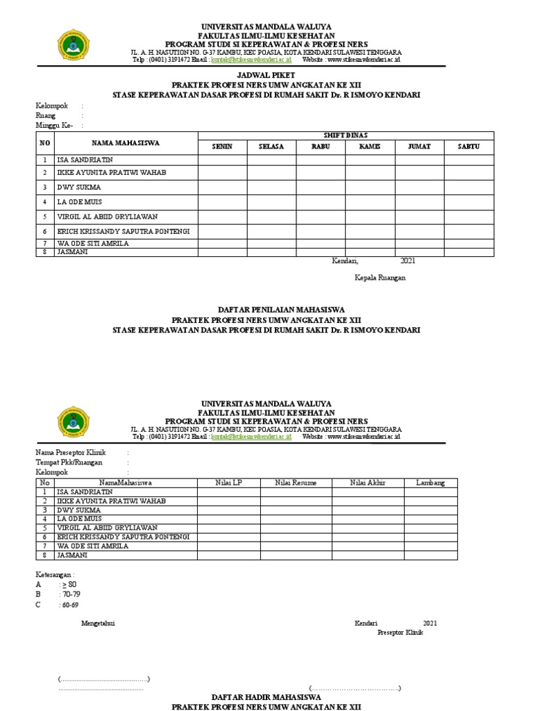 ABSEN NERS KELOMPOK 4 RS. ISMOYO - Copy-1 | PDF