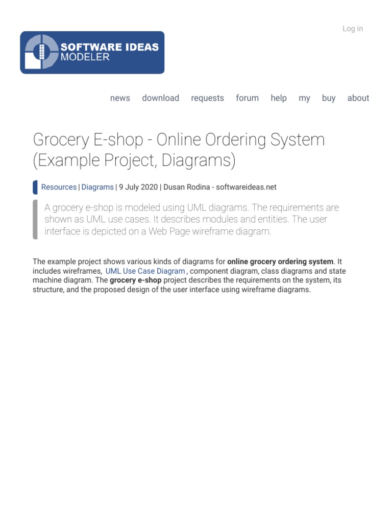 Online Grocery Ordering System Diagrams | PDF | Online Shopping | Use Case