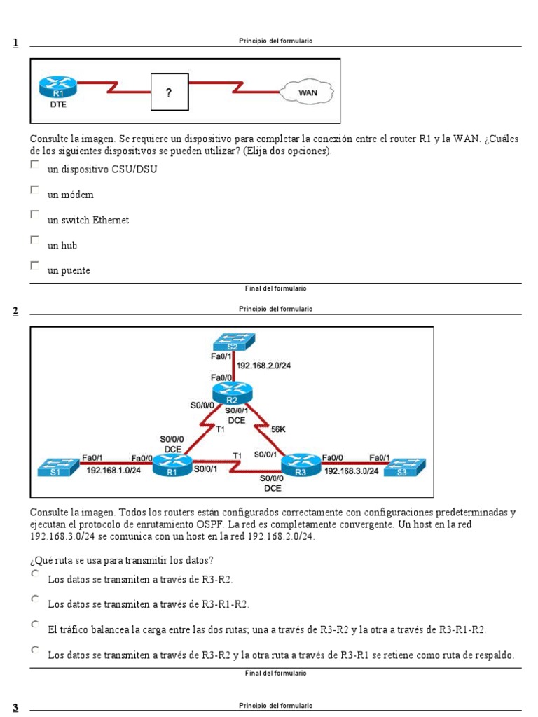Examen Final Ccna2 v4.0 | PDF | Enrutador (Computación) | Protocolos de internet