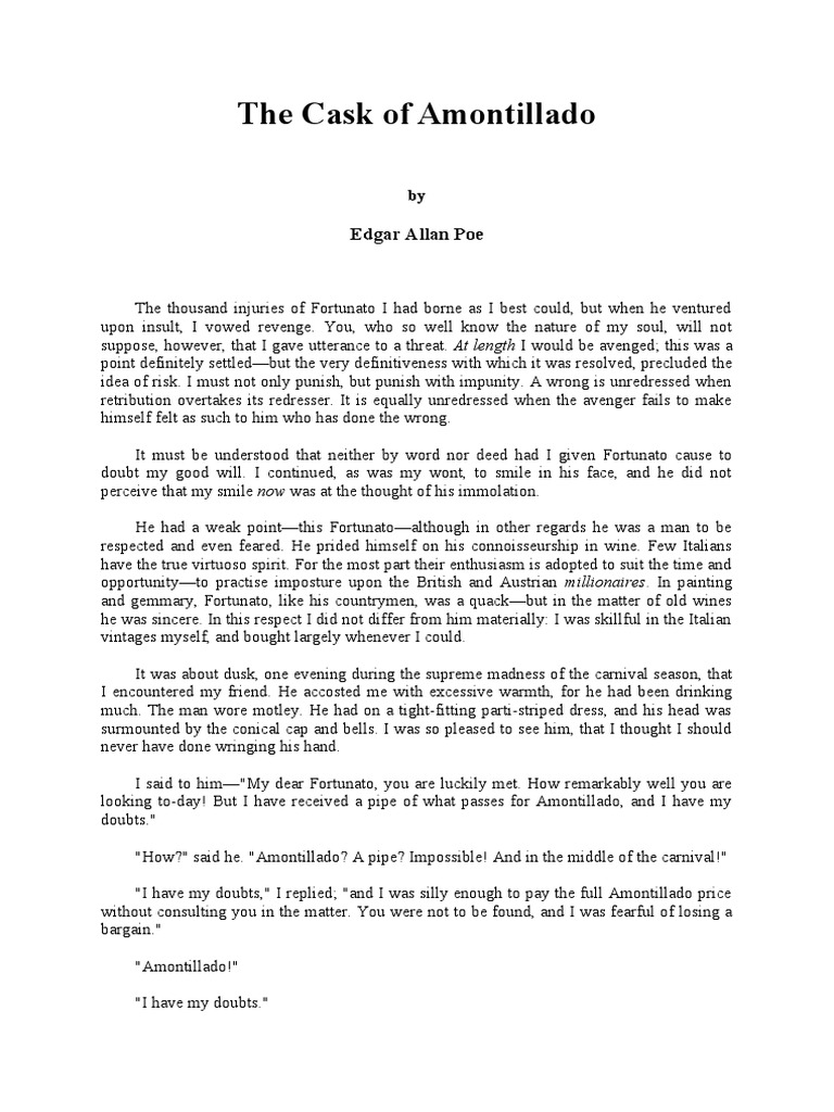 The Cask of Amontillado | PDF | Project Gutenberg | License