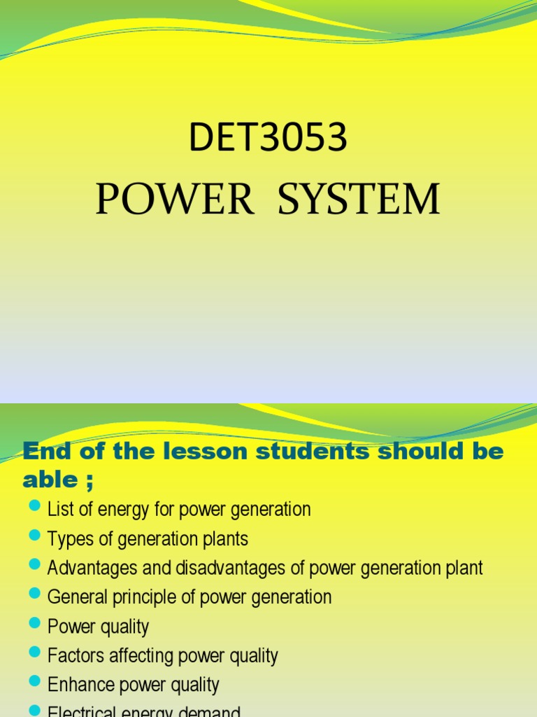 New Topic 1 Introduction To Power System 2 Det30053 | PDF | Power ...