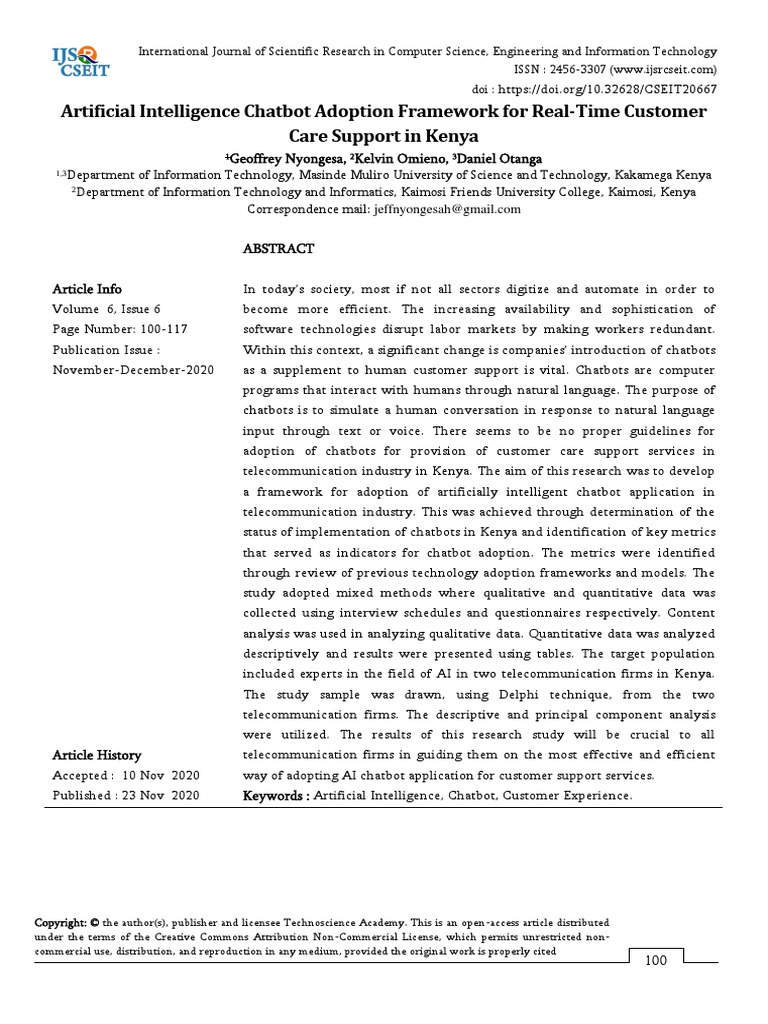 Artificial Intelligence Chatbot Adoption Framework | PDF | Artificial ...