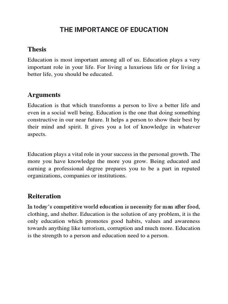 The Importance of Education | PDF | Career & Growth