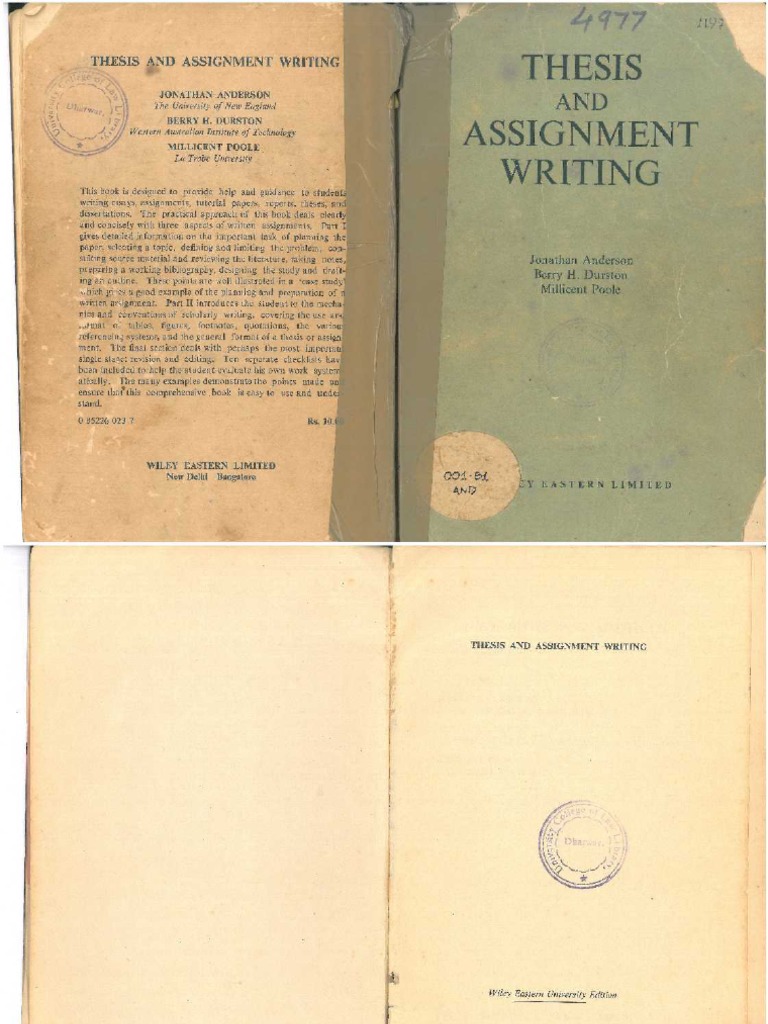 Thesis and Assignment Writing by Jonathan Anderson | PDF